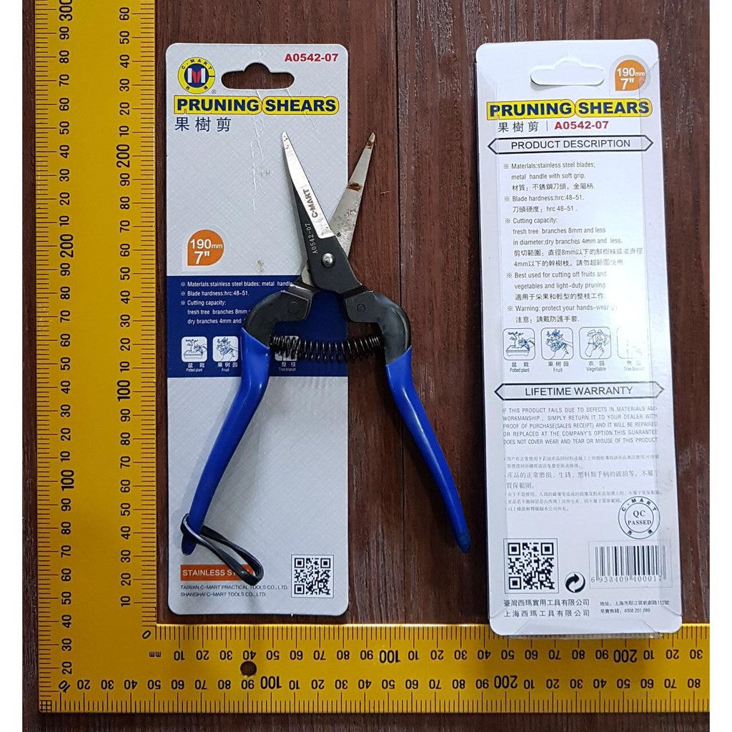 Gunting pruning shears 7 inch stek bypass ranting daun kayu CMART ...