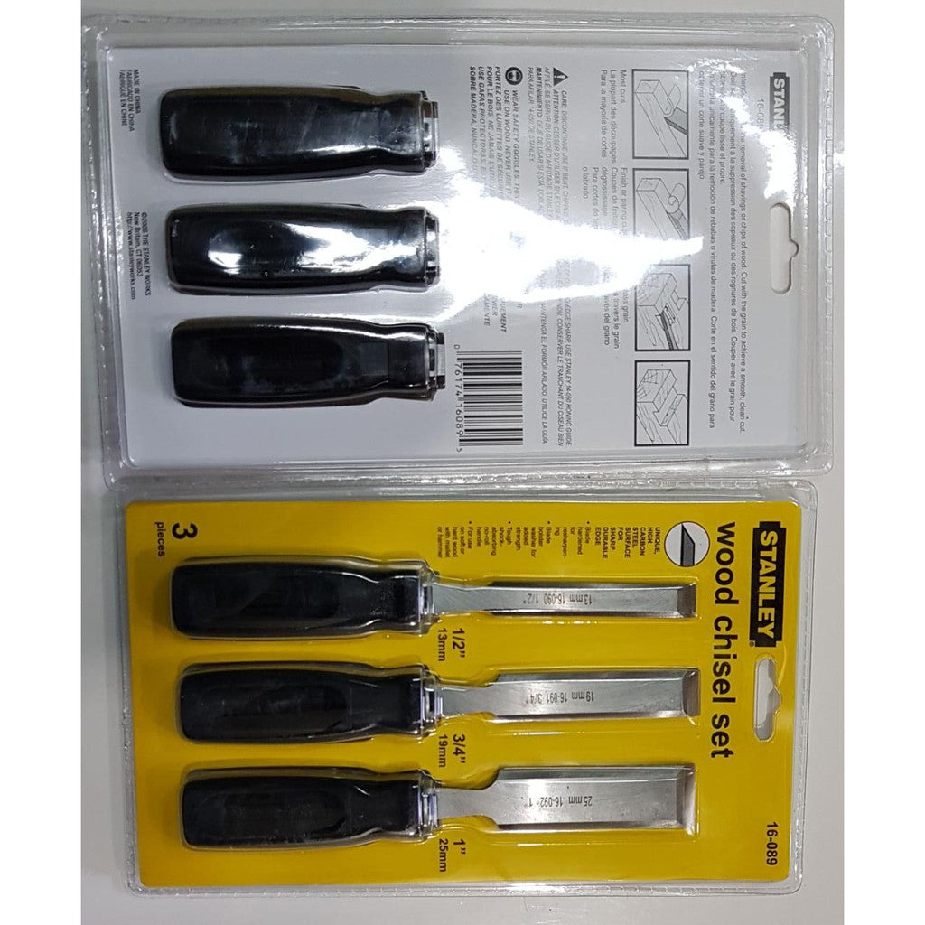 STANLEY WOOD CHISEL PAHAT KAYU HEAVY DUTY SET 3 PCS – Timur Jaya