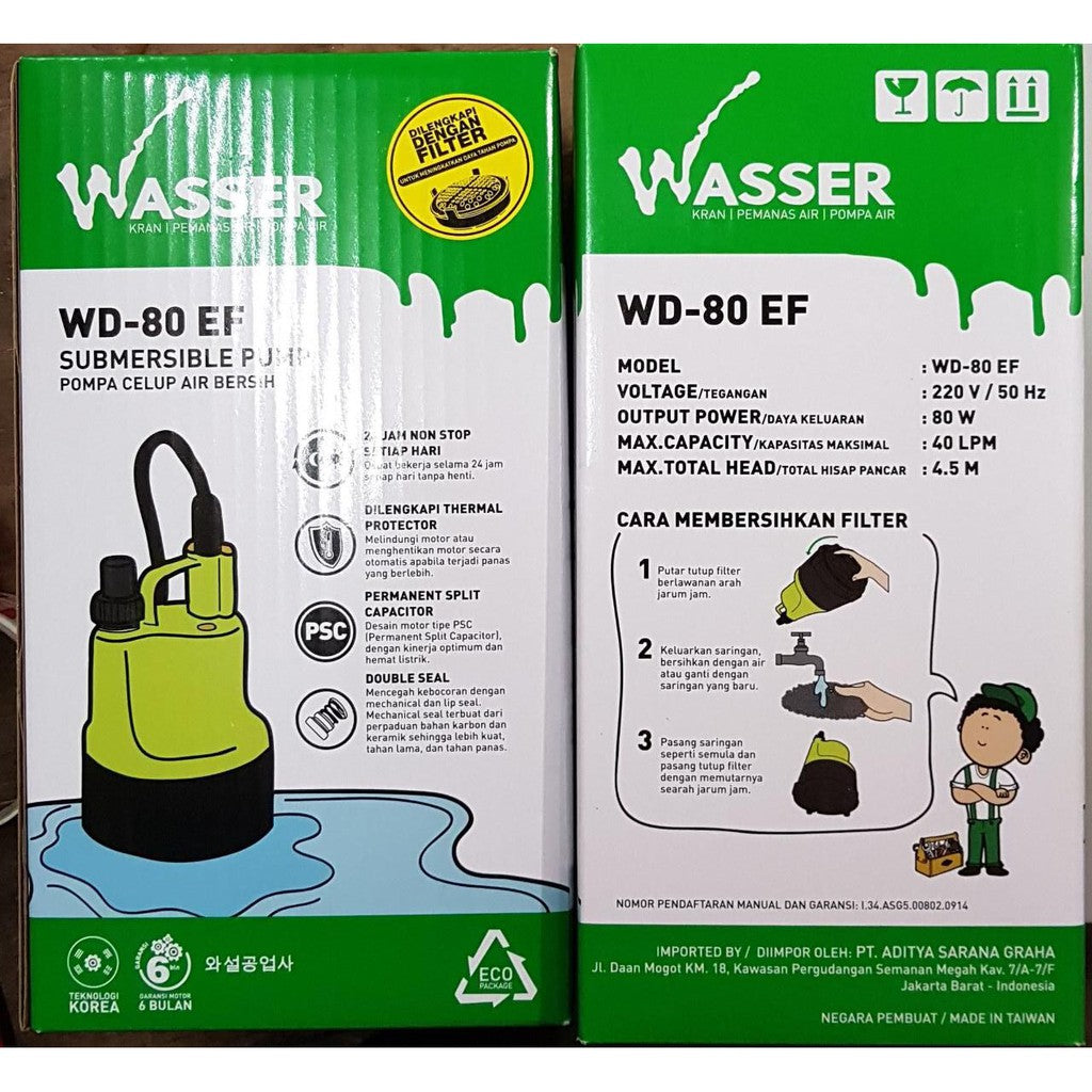 Wasser Pompa Celup Air Bersih WD80E 80 watt sekelas YORK – Timur Jaya