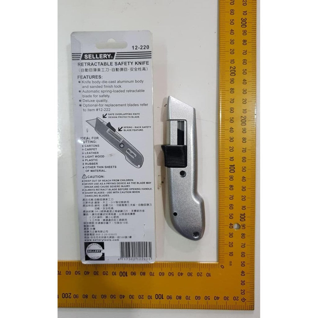 SELLERY 12 220 RETRACTABLE SAFETY Utility Knife Cutter – Timur Jaya