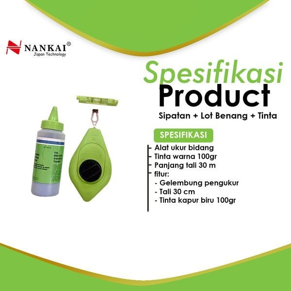 NANKAI Chalk Line 30 M sipat sipatan tinta Marking Benang Kapur – Timur ...
